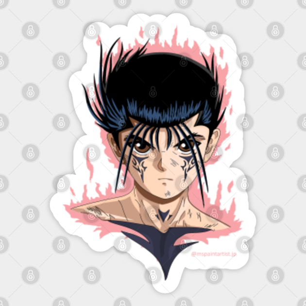 Yusuke Mazoku Face - Yu Yu Hakusho - Sticker | TeePublic