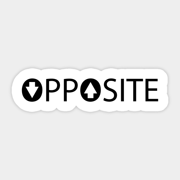 Opposite typographic logo design - Opposite - Sticker | TeePublic