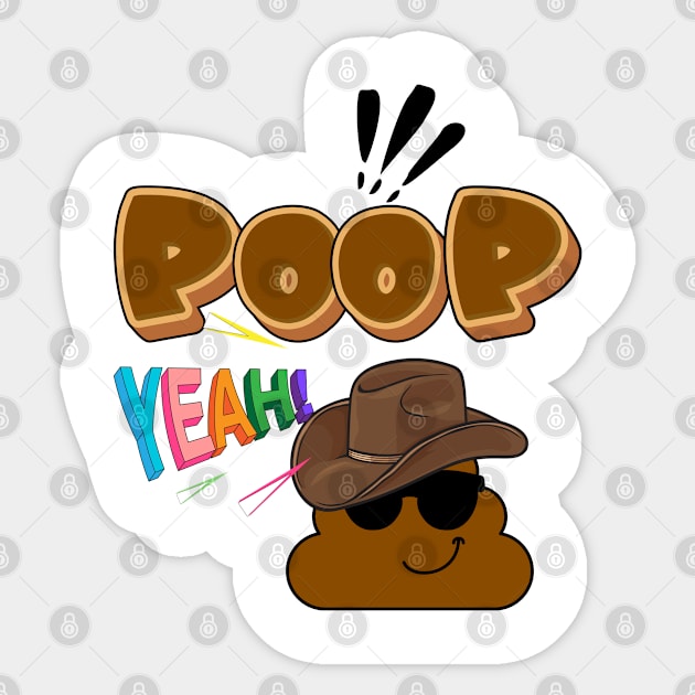 Poop With Cowboy Hat - Poop Emoji - Sticker | TeePublic