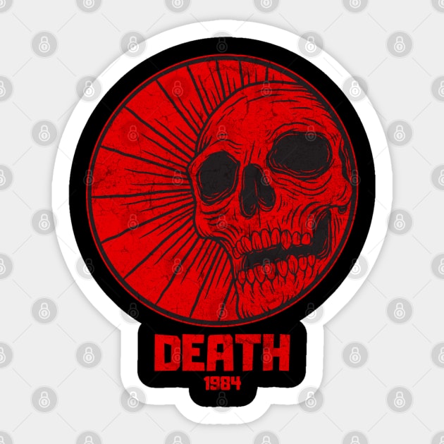 skull red death vintage vibes - Death - Sticker | TeePublic
