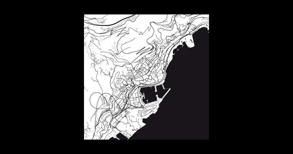 Monaco Map City Map Poster Black and White, USA Gift Printable, Modern ...