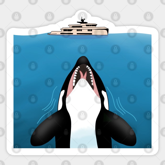 Orca and The Yacht - Orca - Sticker | TeePublic