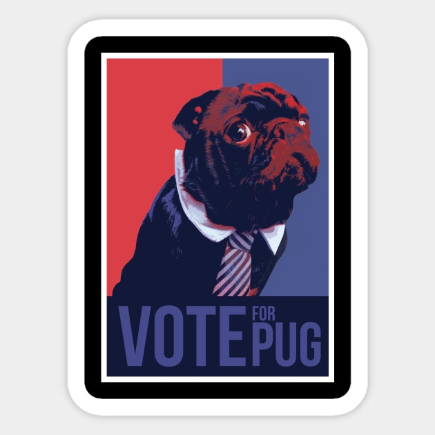 vote fot pug!! - Pug - Sticker | TeePublic