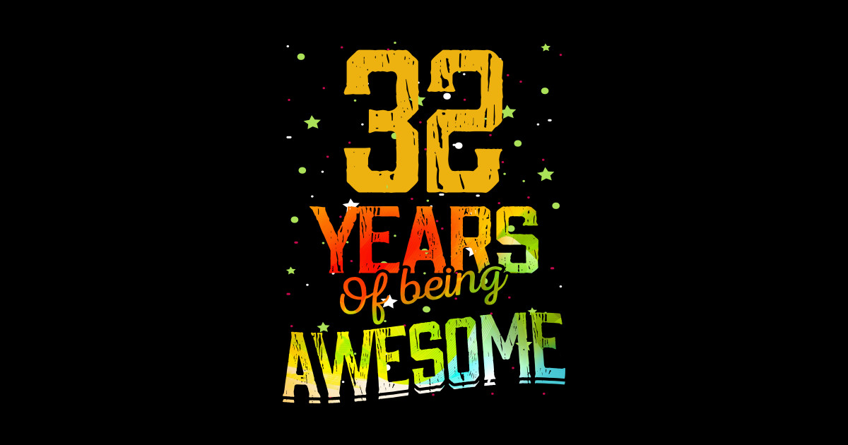 32 Years Of Being Awesome Gifts 32th Anniversary Gift Vintage Retro ...