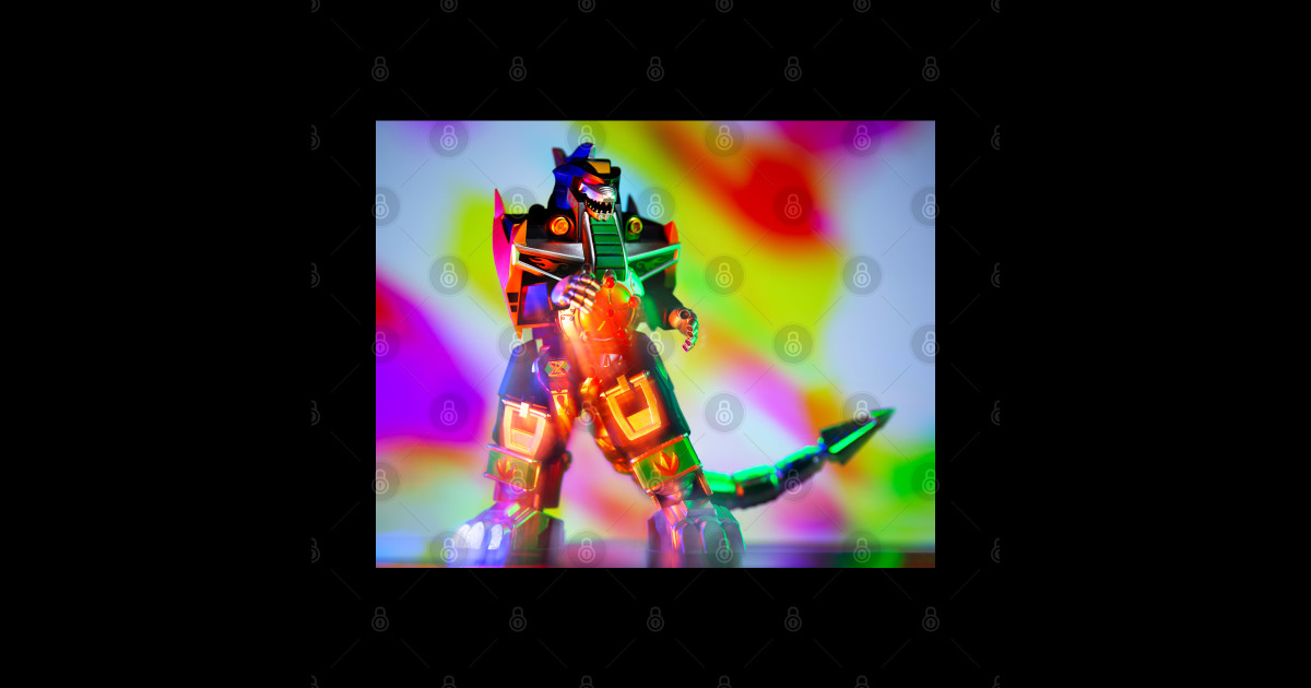 Dragonzord Neon Spectrum - Power Rangers - Sticker | TeePublic