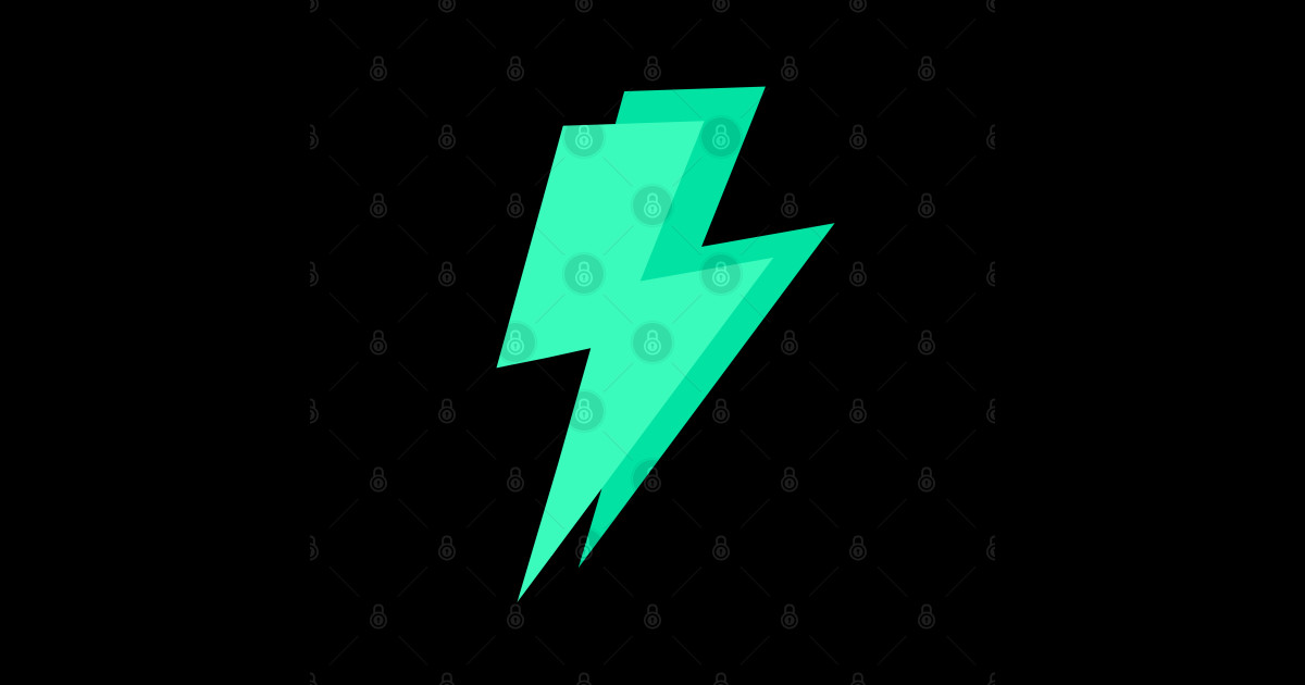 Bright Mint Green, Lightning Bolts - Green - Sticker | TeePublic