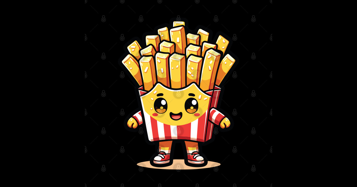 Fry-Day Fun - Anime French Fries Character - Anime - Sticker | TeePublic