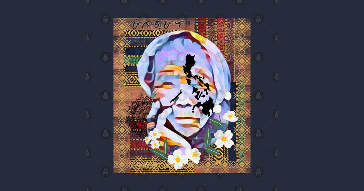 Philippine Map Art Baybayin word Pinagpala (Blessed) - Philippines Flag ...