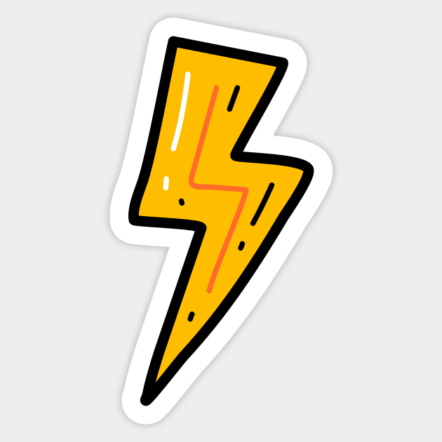 Cute Lightning Bolt Doodle - Lightning Bolt - Sticker | TeePublic
