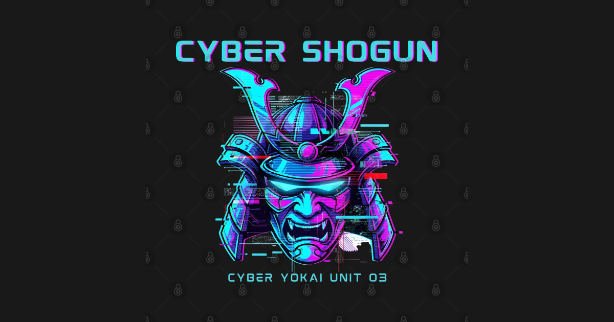 Cyber Shogun - Glitch Samurai Helmet Cyberpunk Unit 03 - Samurai - T ...