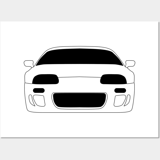Toyota Supra MK4 Black Outline - Car - Posters and Art Prints | TeePublic