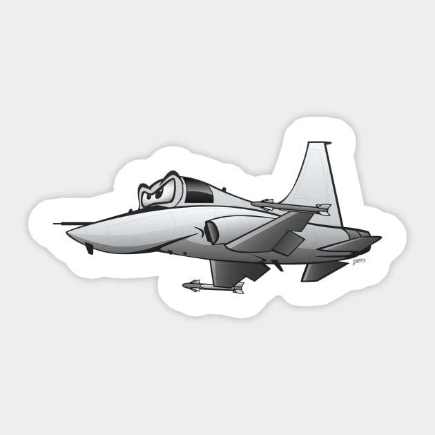 Military Fighter Jet Airplane Cartoon - Jet - Sticker | TeePublic