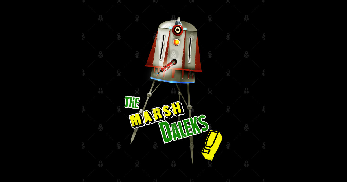 Marsh Robot People! - Retro - Sticker | TeePublic
