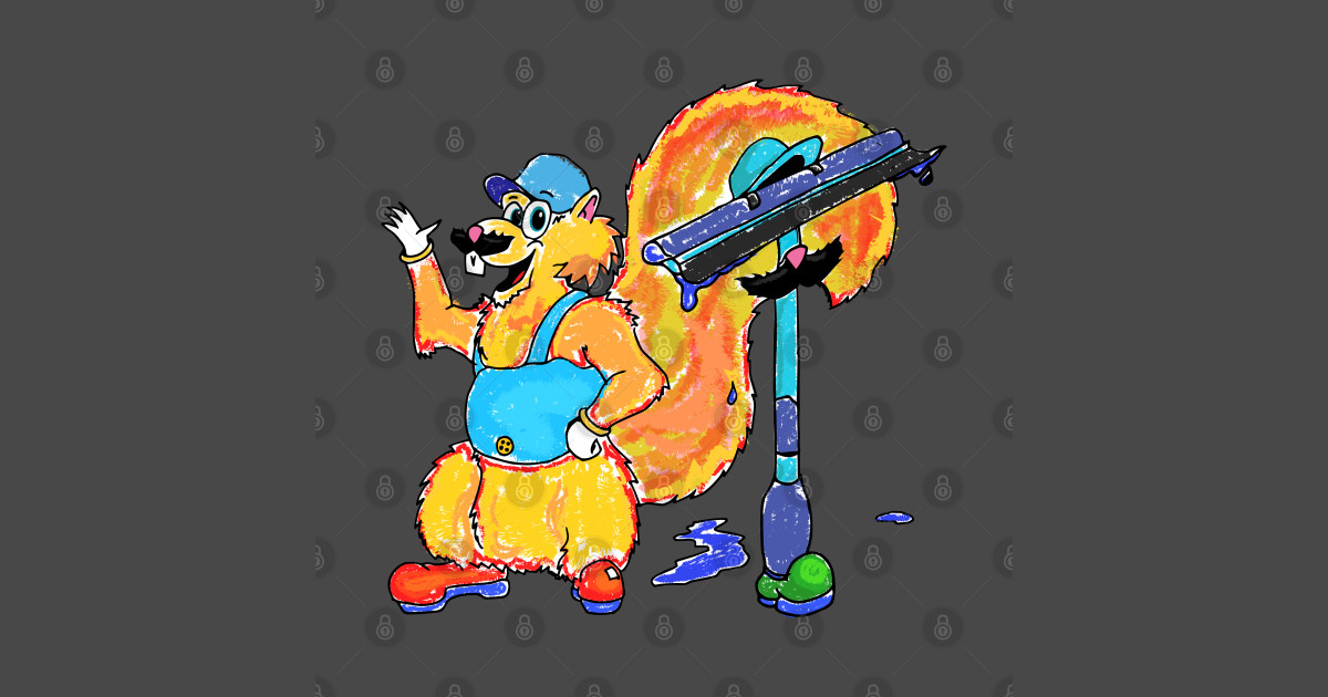 Window cleaning Squirrel and his squeegee - Squirrel - Kids T-Shirt ...