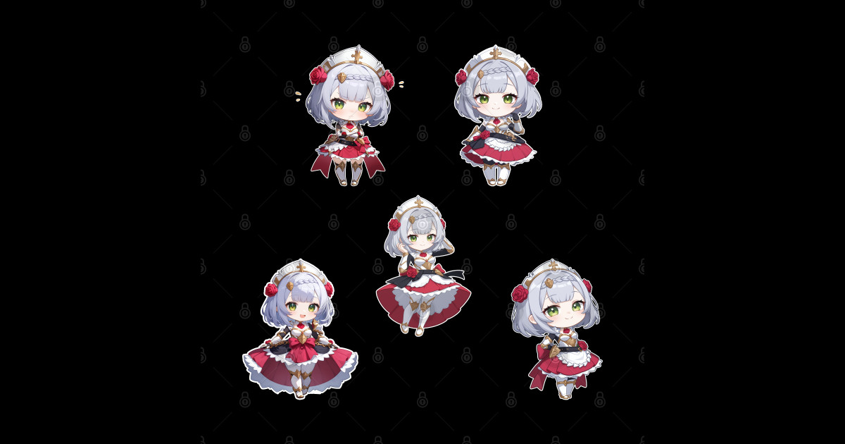 Sticker Pack Noelle in Chibi Style - Noelle Genshin Impact - Sticker ...