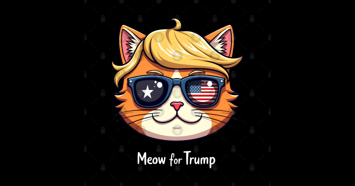 meow for donlad trump 2024 - Cats For Trump - Sticker | TeePublic