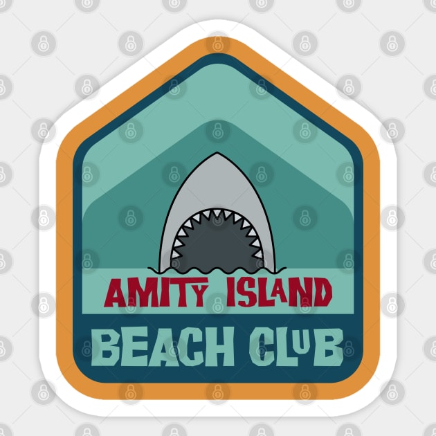 Amity Island Beach Club - Jaws - Sticker | TeePublic