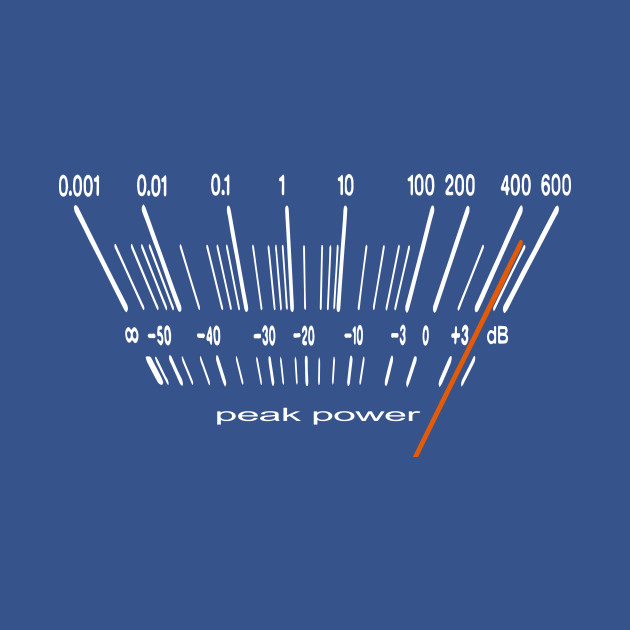 Peak Power Meter - Vu Meter - T-Shirt Designed & Sold By Elaine Murphy