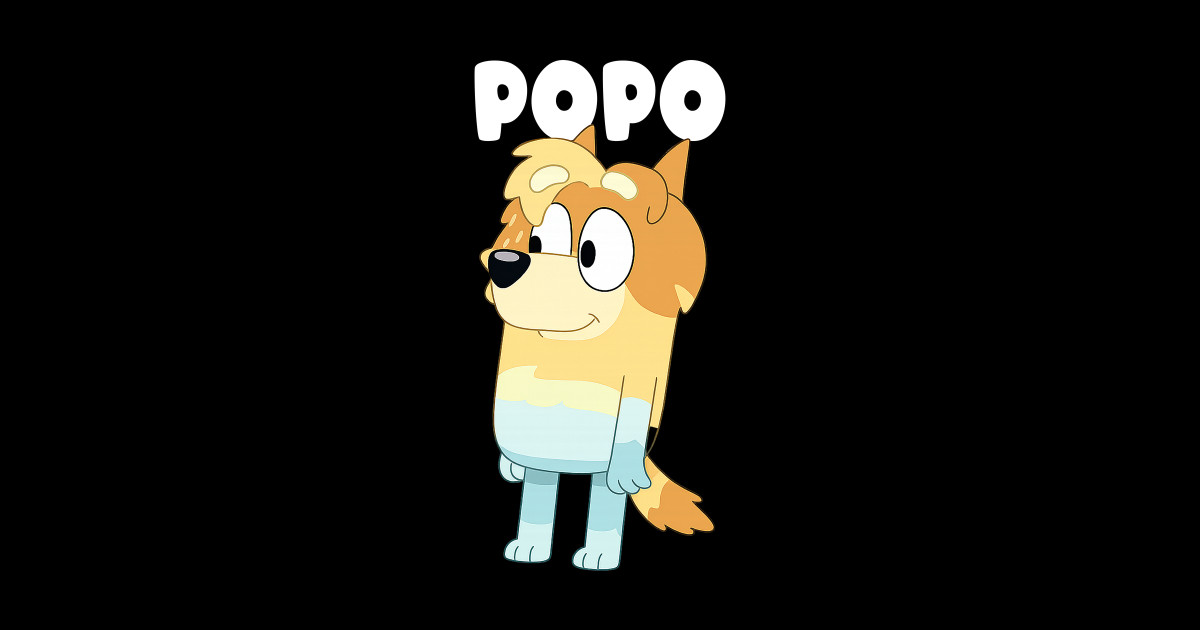 Funny Bluey Popo Vintage Cartoon - Bluey - Sticker | TeePublic