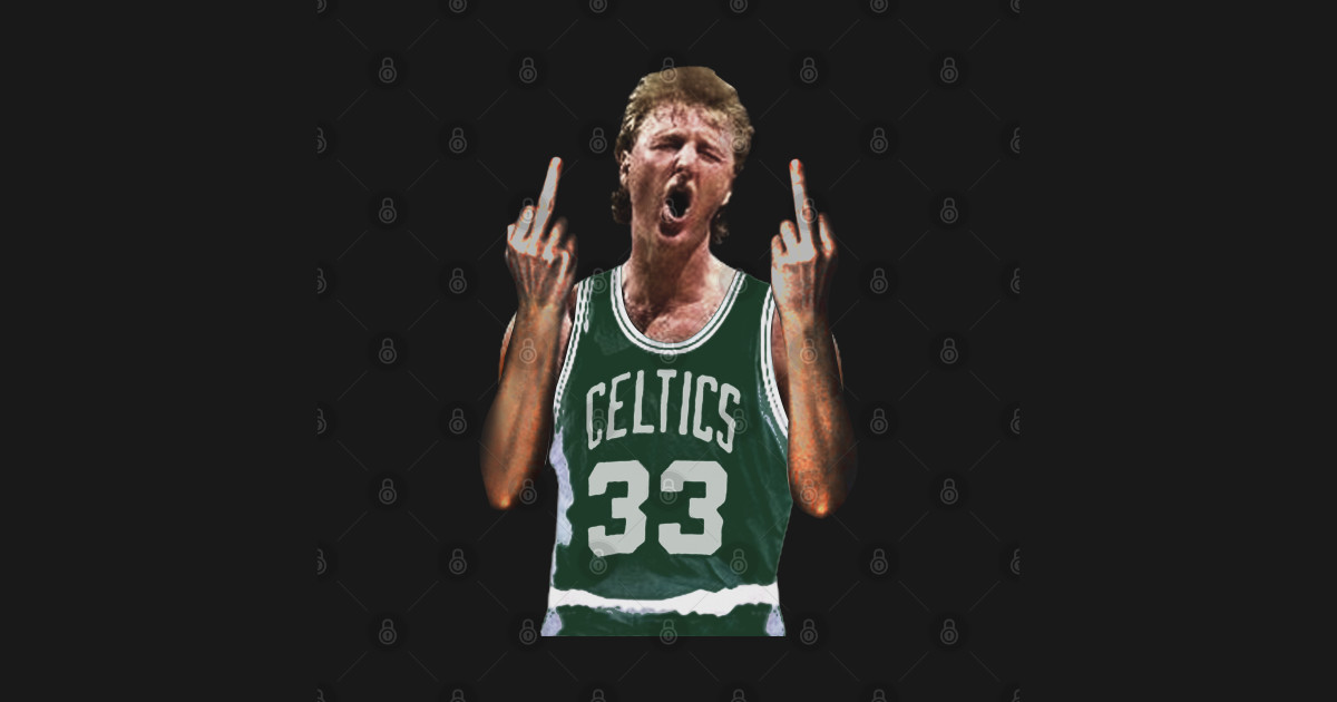 Larry Bird Flipping the Bird - Larry Bird - T-Shirt | TeePublic