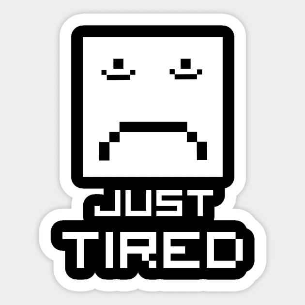 pixel face is just tired - Pixel - Sticker | TeePublic