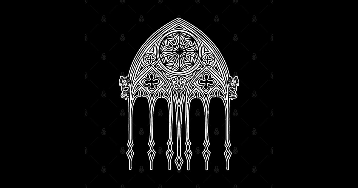 White Gothic Cathedral Window - Gothic - Sticker | TeePublic