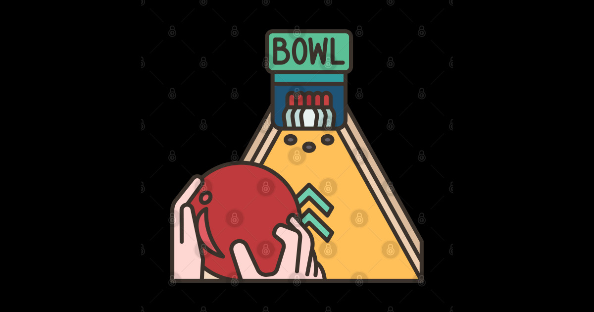 Bowling ball and pin play bowling-team - Bowling Alley - Sticker ...