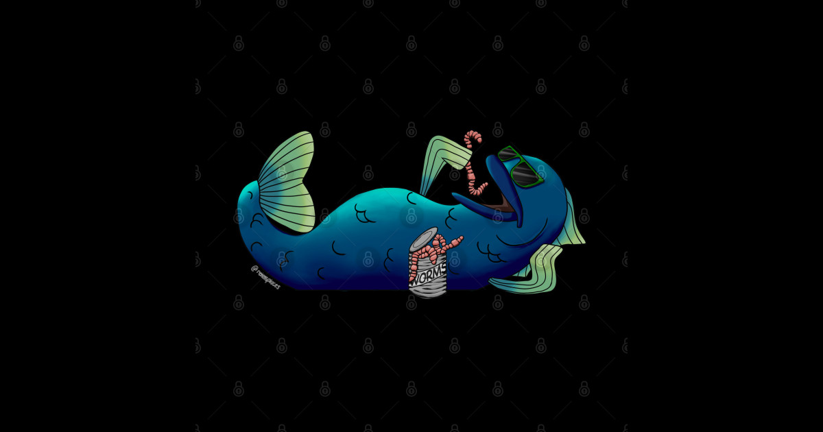 Lazy Fish - Fish - Sticker | TeePublic