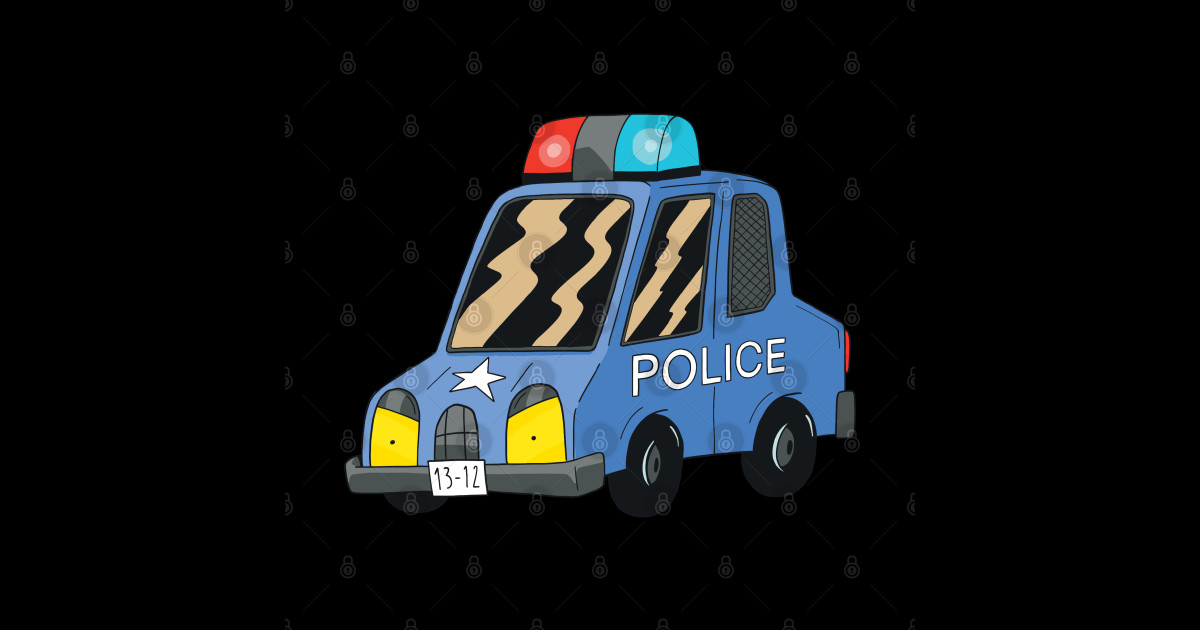 angry police car - Character Cartoon - Sticker | TeePublic