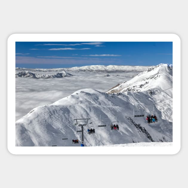 Above the Clouds at Treble Cone 2 - New Zealand - Sticker | TeePublic