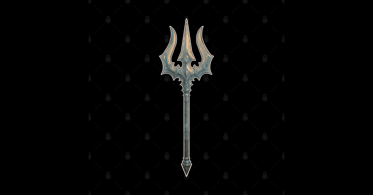 Poseidon trident fork Poseidon - Poseidon Trident Fork - Sticker ...