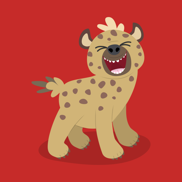 Cute funny hyena laughing cartoon illustration - Hyena - T-Shirt ...
