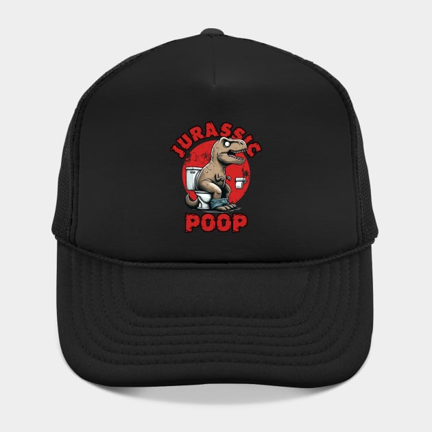 Jurassic Poop Funny T-Rex in Toilet Dinosaur - T Rex Dinosaur - Hat ...