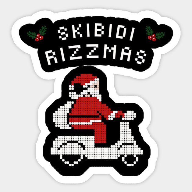 Skibidi Rizzmas Moto Bike - Skibidi Vintage Rizzmas - Sticker | TeePublic