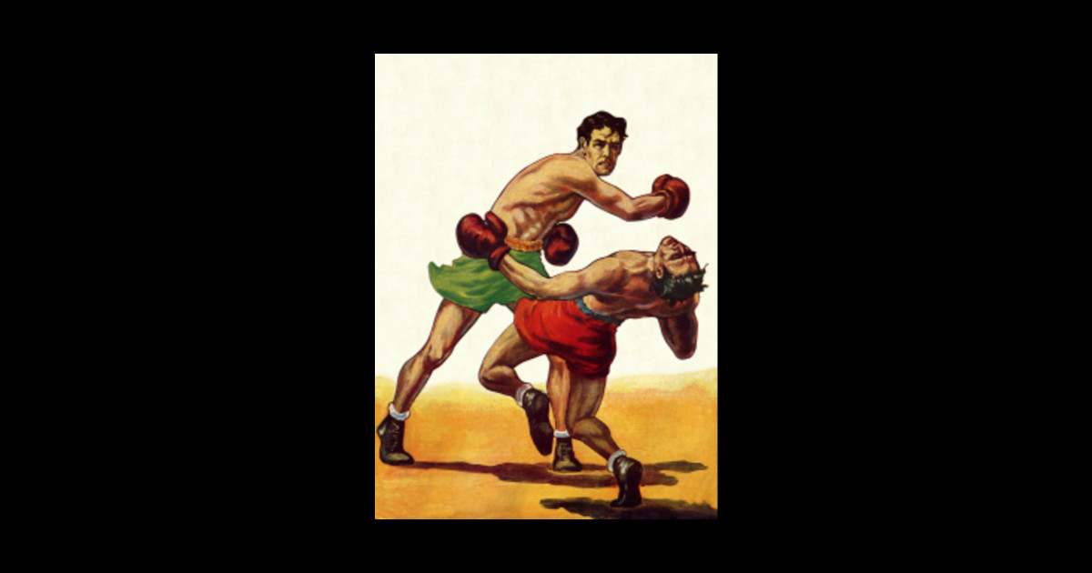 Vintage Sports Boxing, Boxers in a Fight - Boxing - Sticker | TeePublic