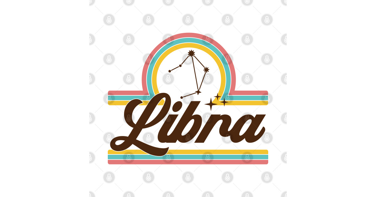 Vintage Retro Libra Sign star constellation - Libra Zodiac Sign - T ...