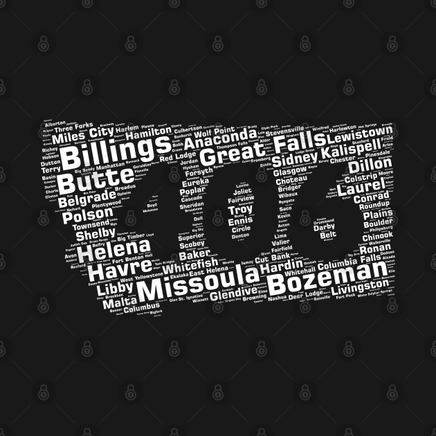 Montana Cities 406 Area Code - Montana - T-Shirt | TeePublic