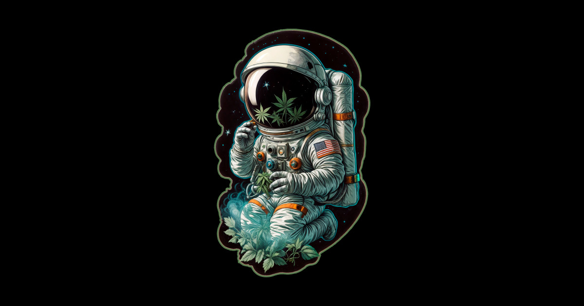 Astronaut smoking weed - Astronaut - Sticker | TeePublic