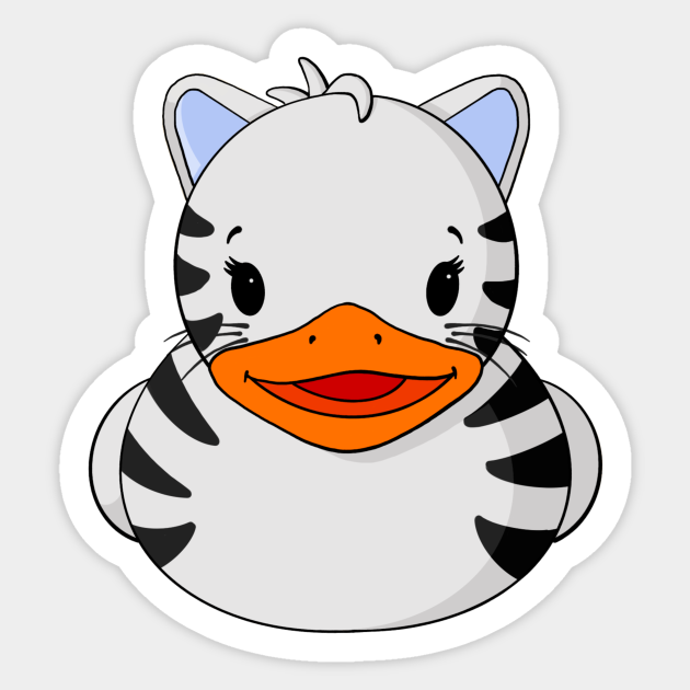 White Tiger Rubber Duck - Rubber Duckie - Sticker | TeePublic