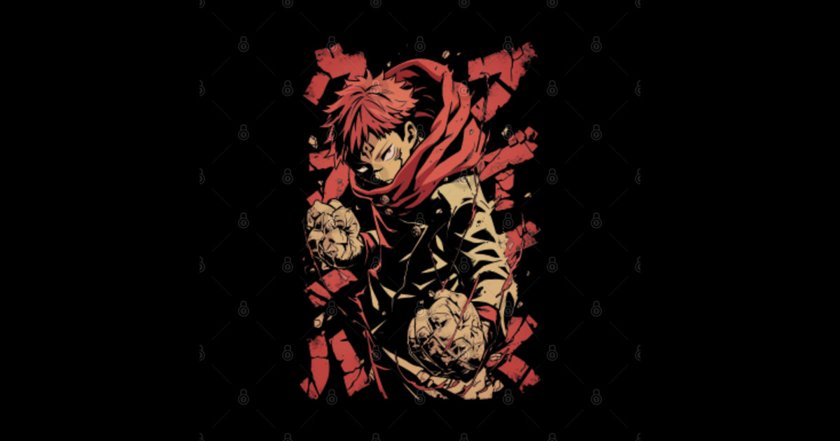 Sukuna Intense Battle Pose Jujutsu Kaisen - Sukuna - Sticker | TeePublic