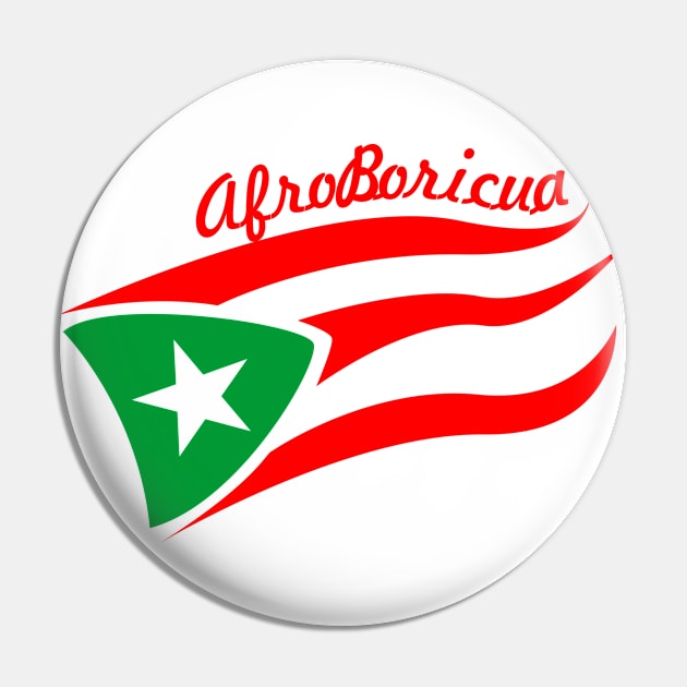 Puerto Rico Afro Boricua Flag with text - Puerto Rico - Pin | TeePublic