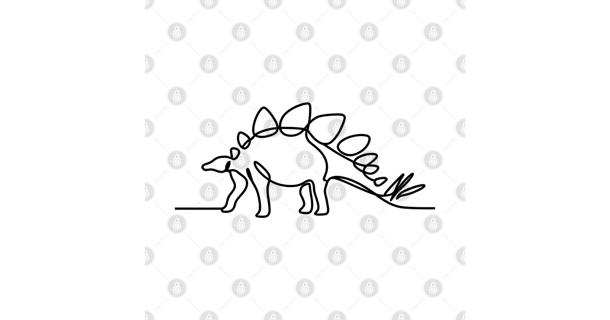 Stegosaurus Line Drawing - Stegosaurus - T-Shirt | TeePublic