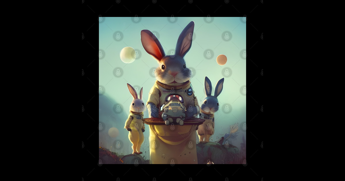 Bunnies in Space! - Rabbits - Sticker | TeePublic