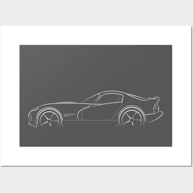 Dodge Viper GTS ACR - profile stencil white - Viper Gts - Posters and ...