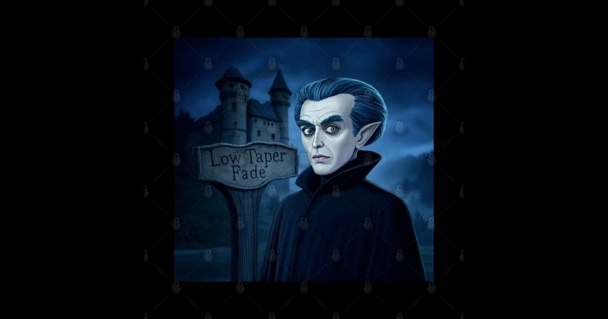 Vampire Low Taper Fade - Funny Vampire - Sticker | TeePublic