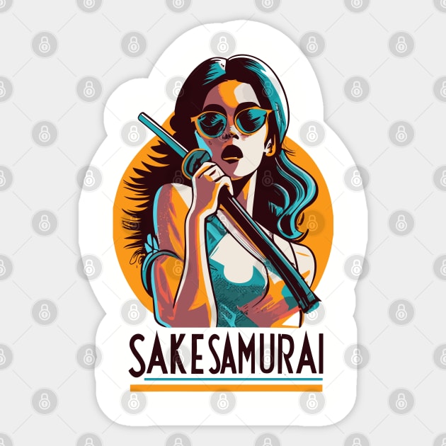 Sake Samurai Japan - Japanese Vintage Food Art - Sake Samurai Japan ...