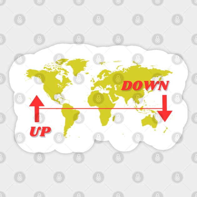 Up and down the equator - World Cartography - Sticker | TeePublic