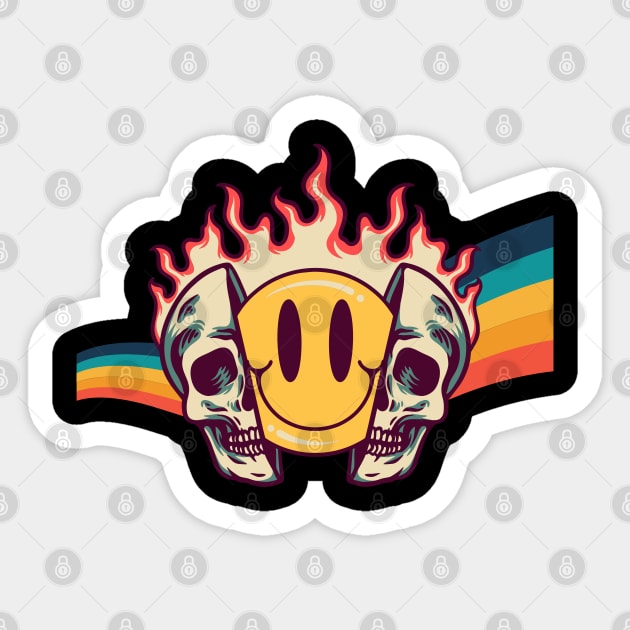 keep smiling -Retro style - Retro Vintage Aesthetic - Sticker | TeePublic