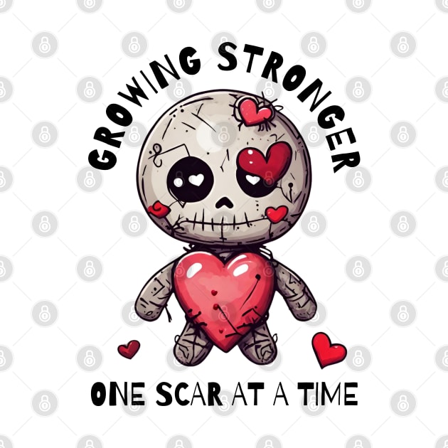 Growing Stronger One Scar At A Time - Voodoo Doll - T-Shirt | TeePublic