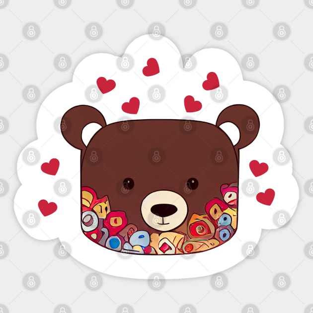 Cute Love Bear - Love - Sticker | TeePublic